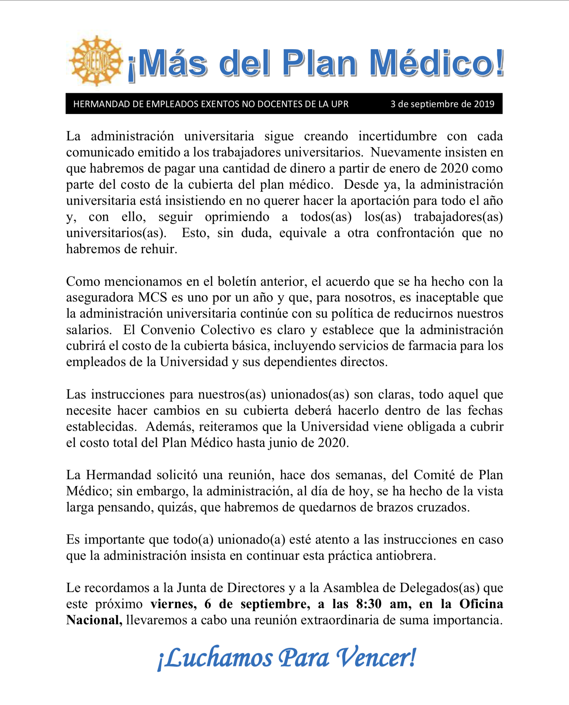 HEEND UPR – Luchamos para Vencer