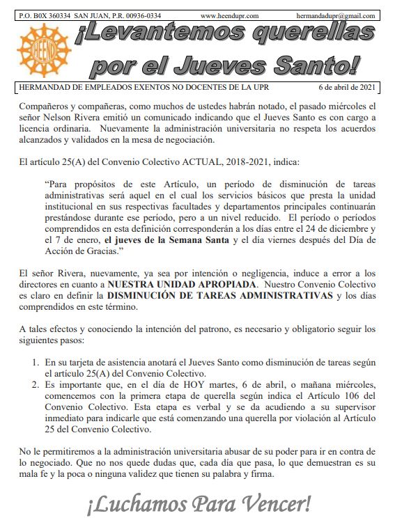 HEEND UPR – Luchamos para Vencer